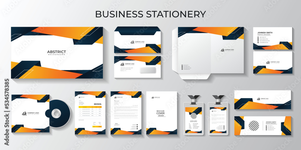 complete set of professional business full stationery and letterhead ...