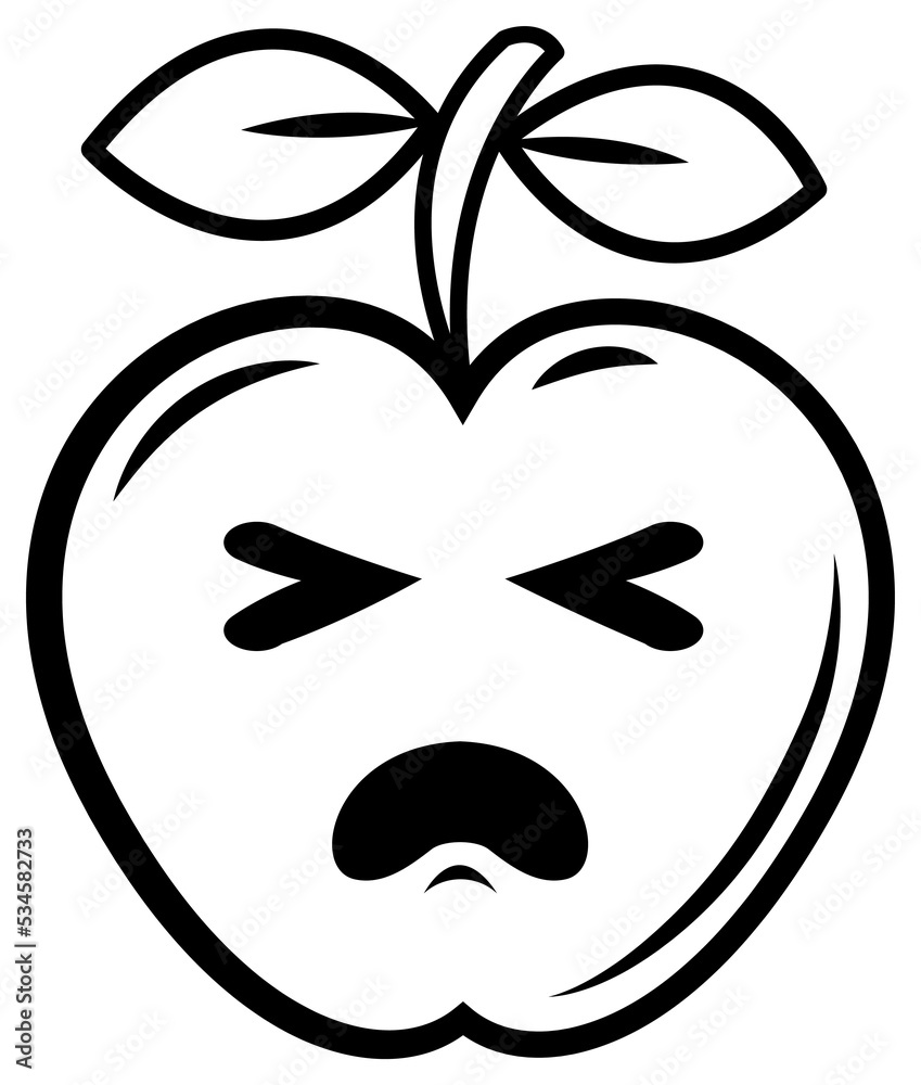 Apple emoji line art. PNG with transparent background Stock ...