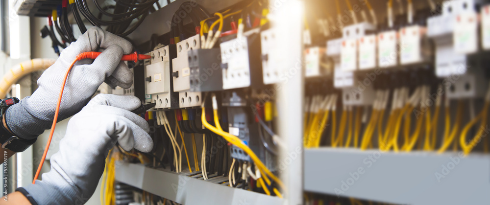 Electricity or electrical maintenance service, Engineer hand holding ...