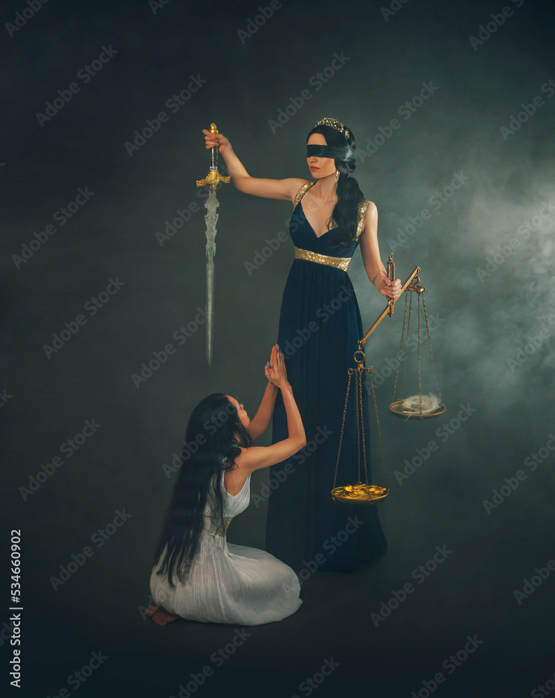 Fantasy portrait woman goddess of other world dead weighs soul a sinner ...
