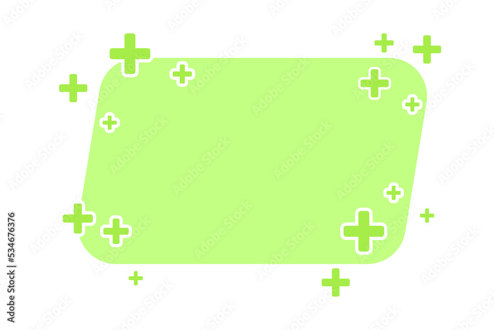 Medical speech bubble in green with crosses symbolizing hospital ...