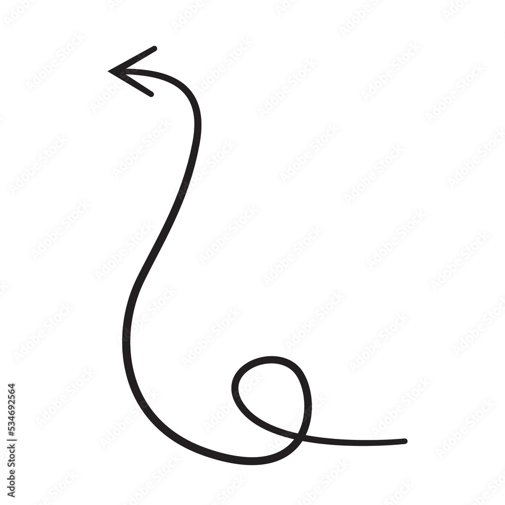 Line art arrow with black thin line. PNG with transparent background ...