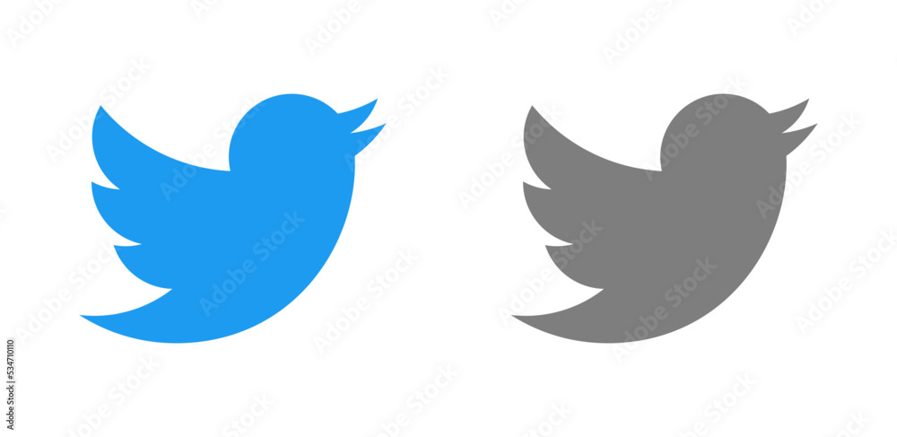 Twitter icon and Twitter gray symbol. Social media Twitter logo. Stock ...