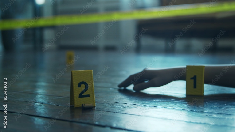 Closeup of a Crime Scene in a Deceased Person's Home. Dead man, Police ...