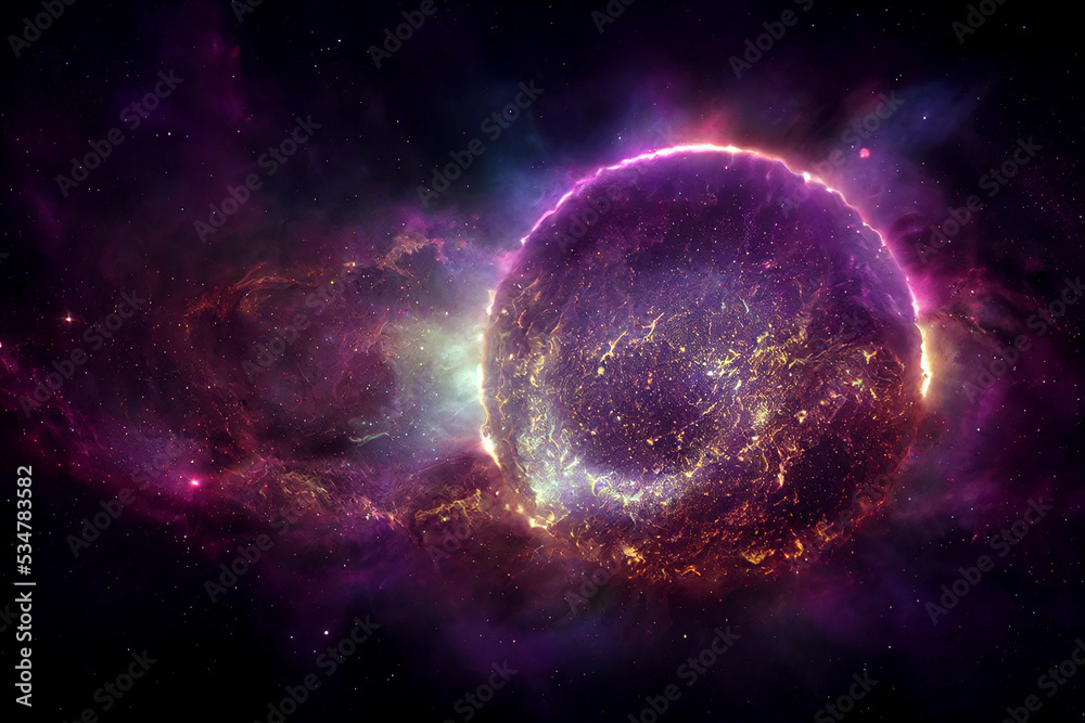 Birth of the Planet 3D Visualization Art Work Awesome Purple Abstract ...