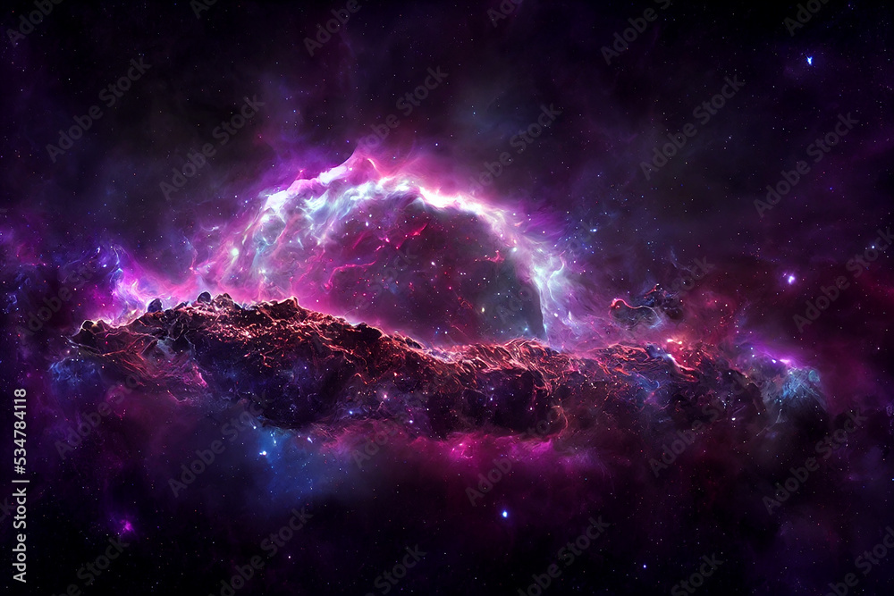Creation of Dark Matter in Distant Cosmic World 3D Concept Art Abstract ...