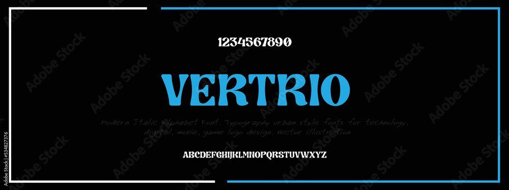 VERTRIO Tech vector font typeface unique font design. Typeface urban ...