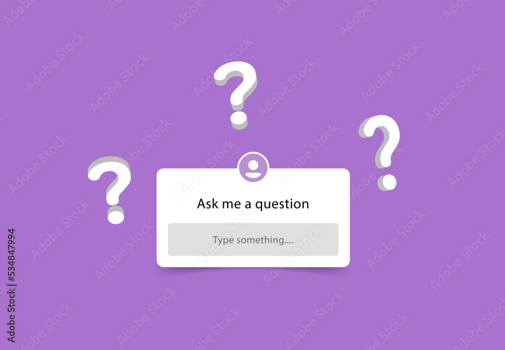 Ask me a question sticker frame story quiz template with 3d question ...