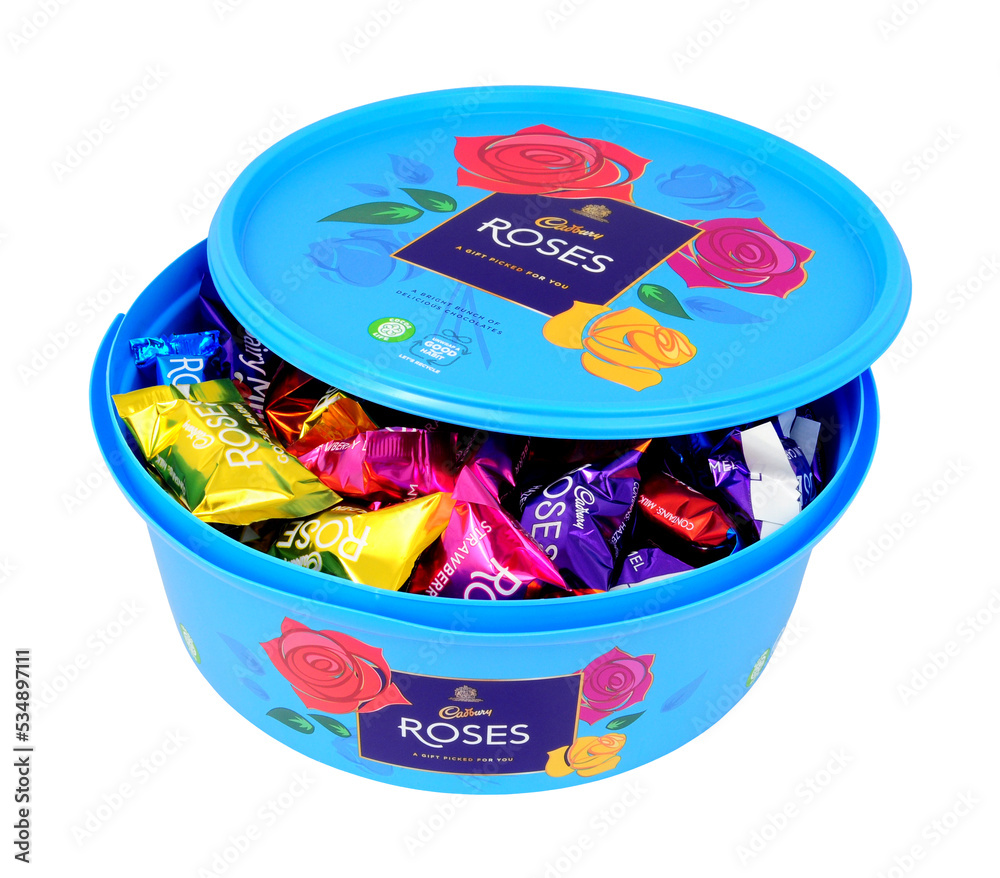 Cadbury roses an assortment of chocolates in a 600g tub Stock Photo ...