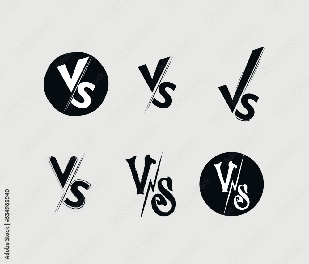 Vs icons versus comparison tag duel sign and tournament battle template ...