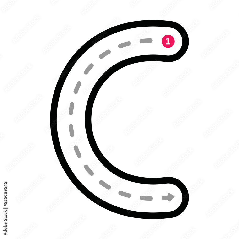 Tracing Alphabet uppercase capital letter C prewriting dotted line ...