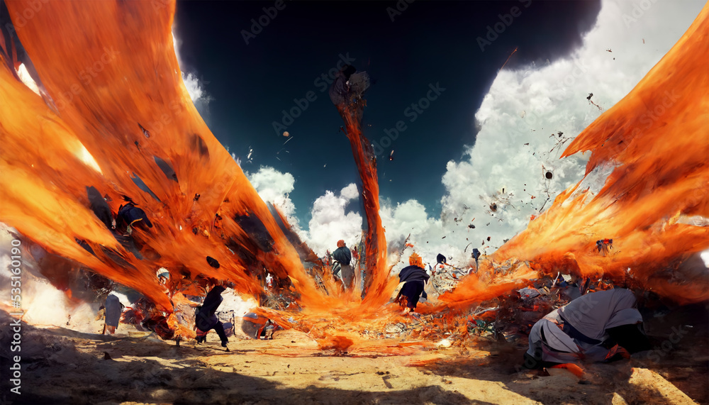 anime explosive fight scene naruto Stock Photo | Adobe Stock