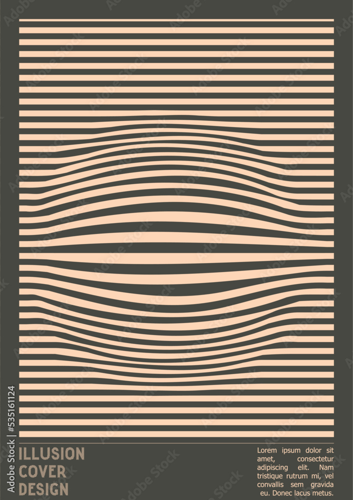 Geometrical Poster Design with Optical Illusion Effect. Modern ...
