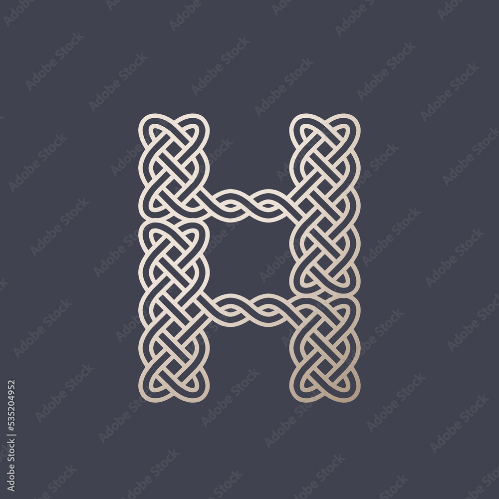 HH monogram logo.Letter h calligraphy icon.Intertwined alphabet ...