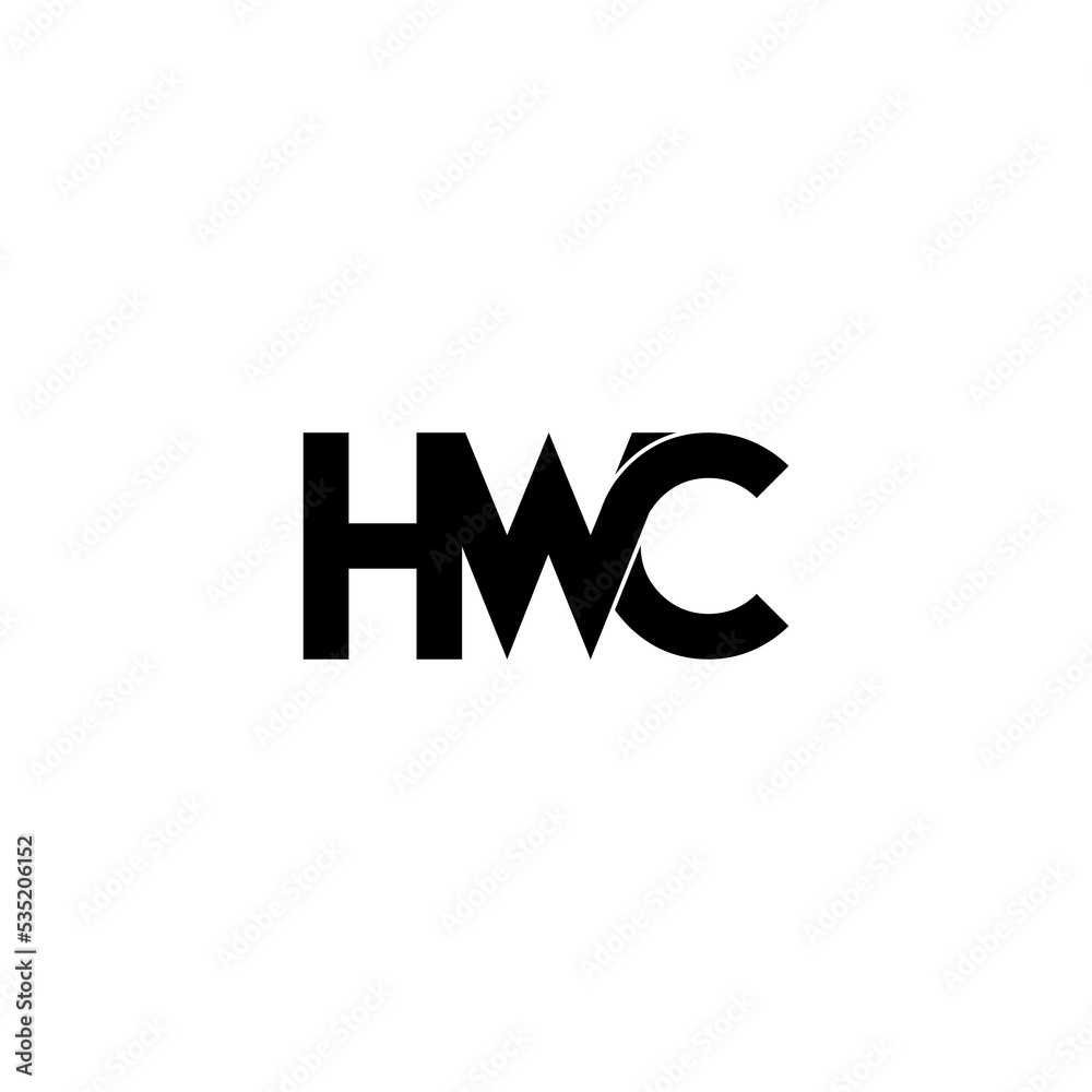 hwc lettering initial monogram logo design Stock Vector | Adobe Stock