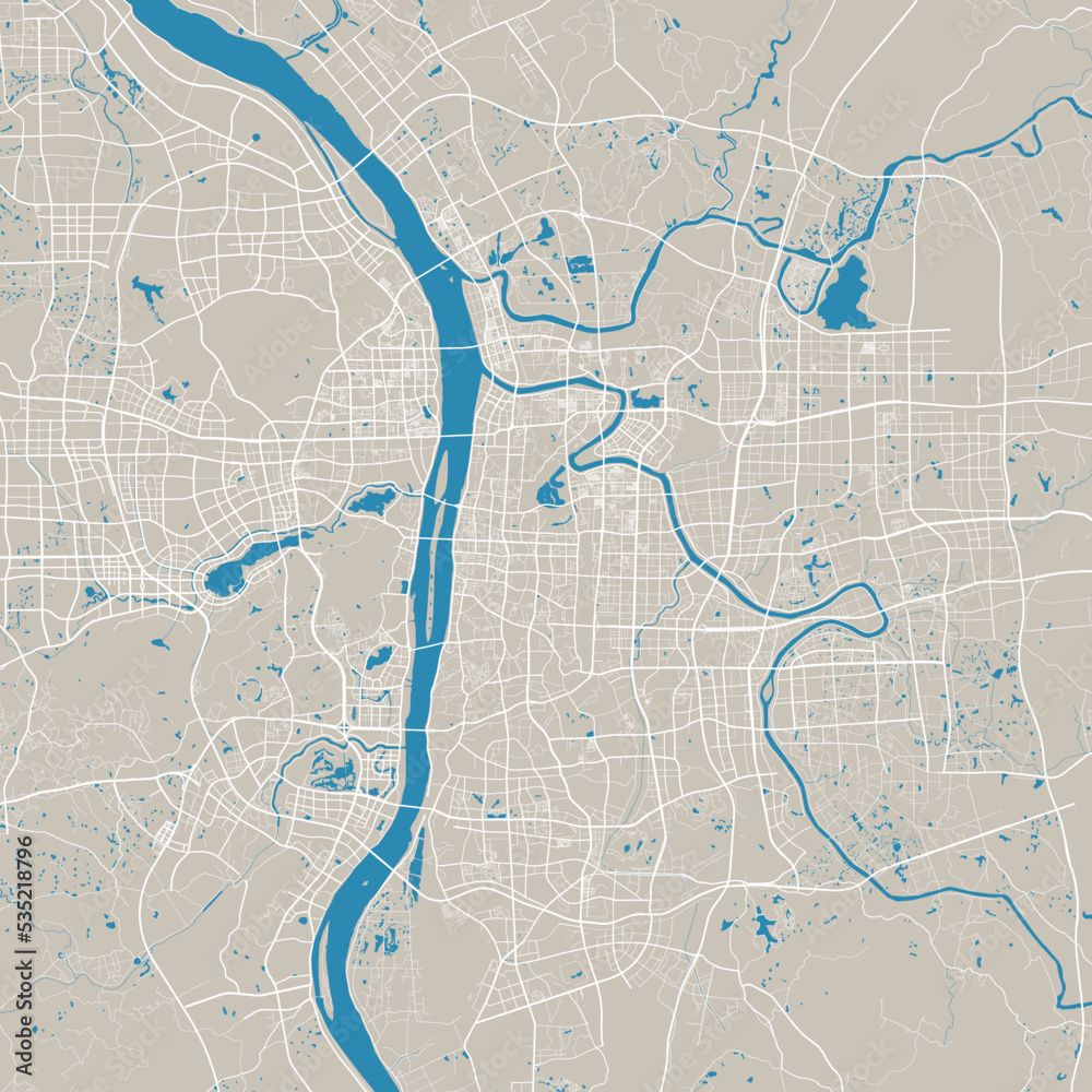 Changsha map. Detailed map of Changsha city administrative area ...