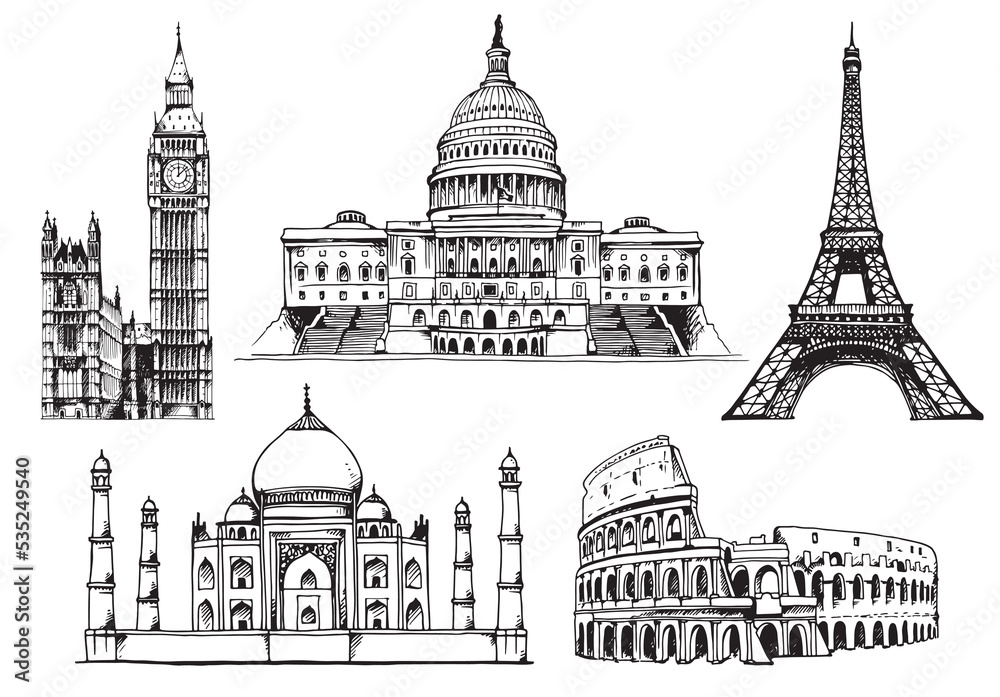 United States Capitol Building, Eiffel Tower, Big Ben, Eiffel Tower ...