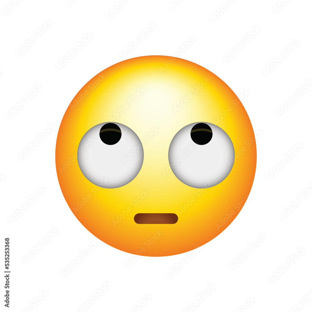 Face with rolling eyes emoji icon. Rolling eye emoticon symbol modern ...