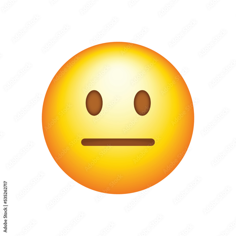 Poker face emoji. Neutral face emoticon symbol modern, simple, vector ...