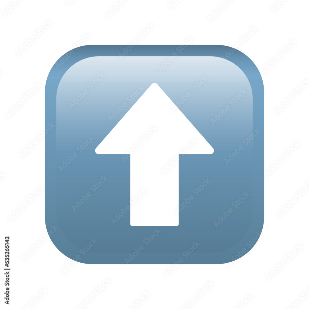Up arrow button emoji icon. Multimedia symbol modern, simple, vector ...