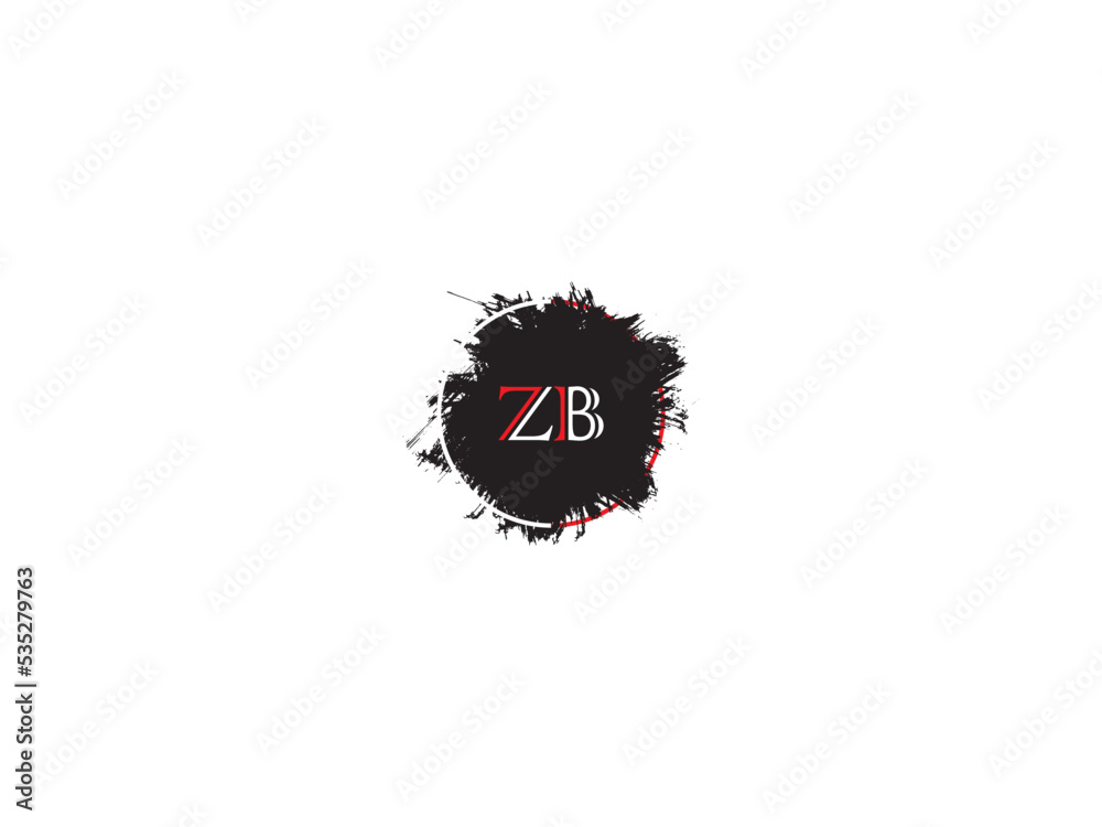 Professional Unique ZB Logo Icon, Creative Zb z b Circle Letter Logo ...