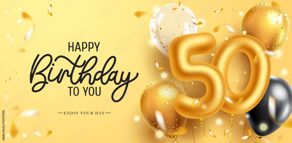Birthday greeting theme vector design. Happy birthday text with elegant ...