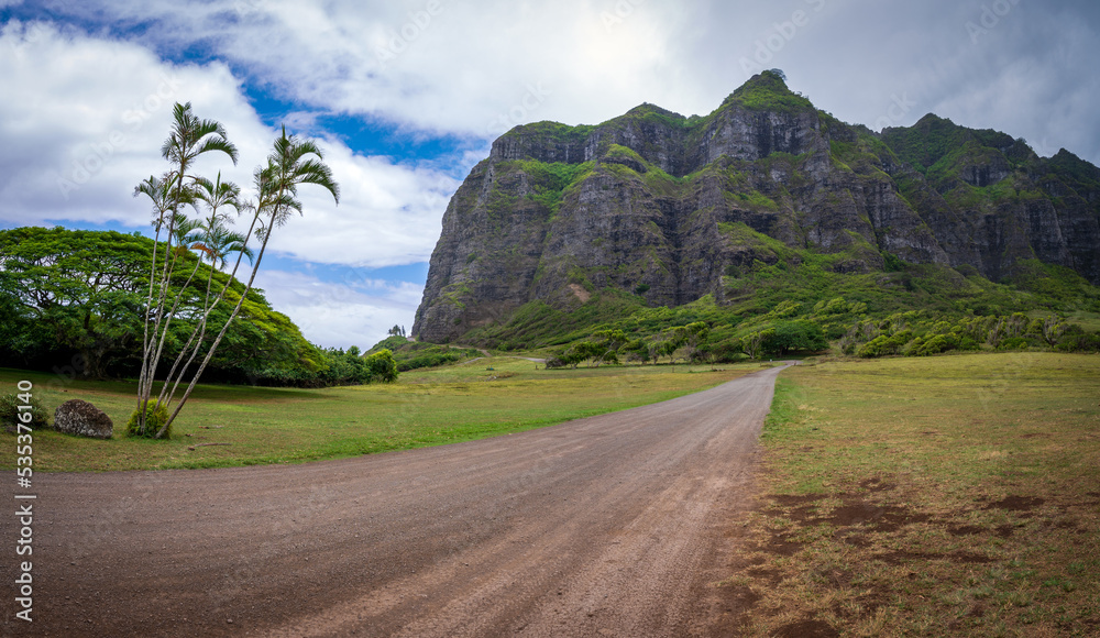 Rain clouds over Kualoa Ranch, Oahu, Hawaii Stock Photo | Adobe Stock