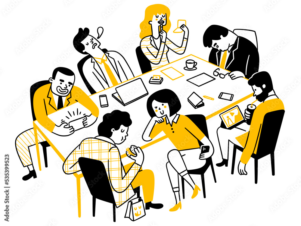 Cute character doodle illustration of unorganized, unmotivated, lazy ...