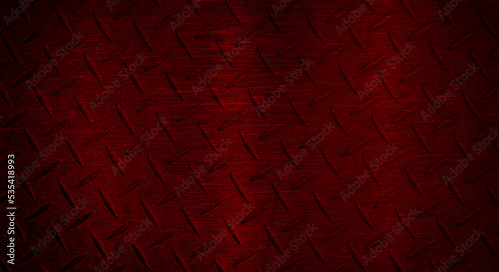 rusty red steel checkered plate texture and background. rhombus shapes ...