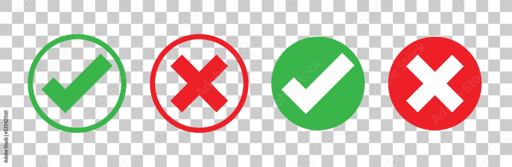 Check mark and X mark icon. Checkmark and x mark icon for apps and ...