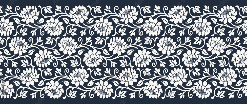 Vector lotus lower border design Stock Vector | Adobe Stock