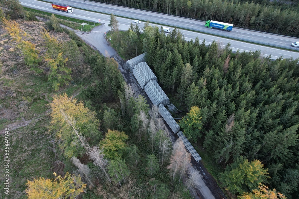 piles of Roadside barriers are used to protect traffic from roadside ...
