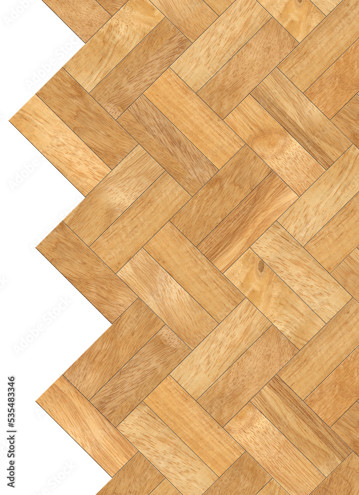 Wooden herringbone parquet floor, isolated on transparent background ...