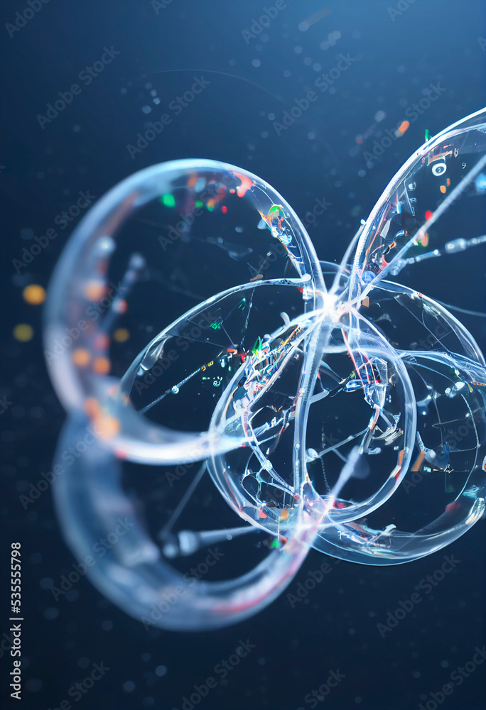 Colorful Liquid Molecules Floating - Beautiful Medical Illustration Of ...