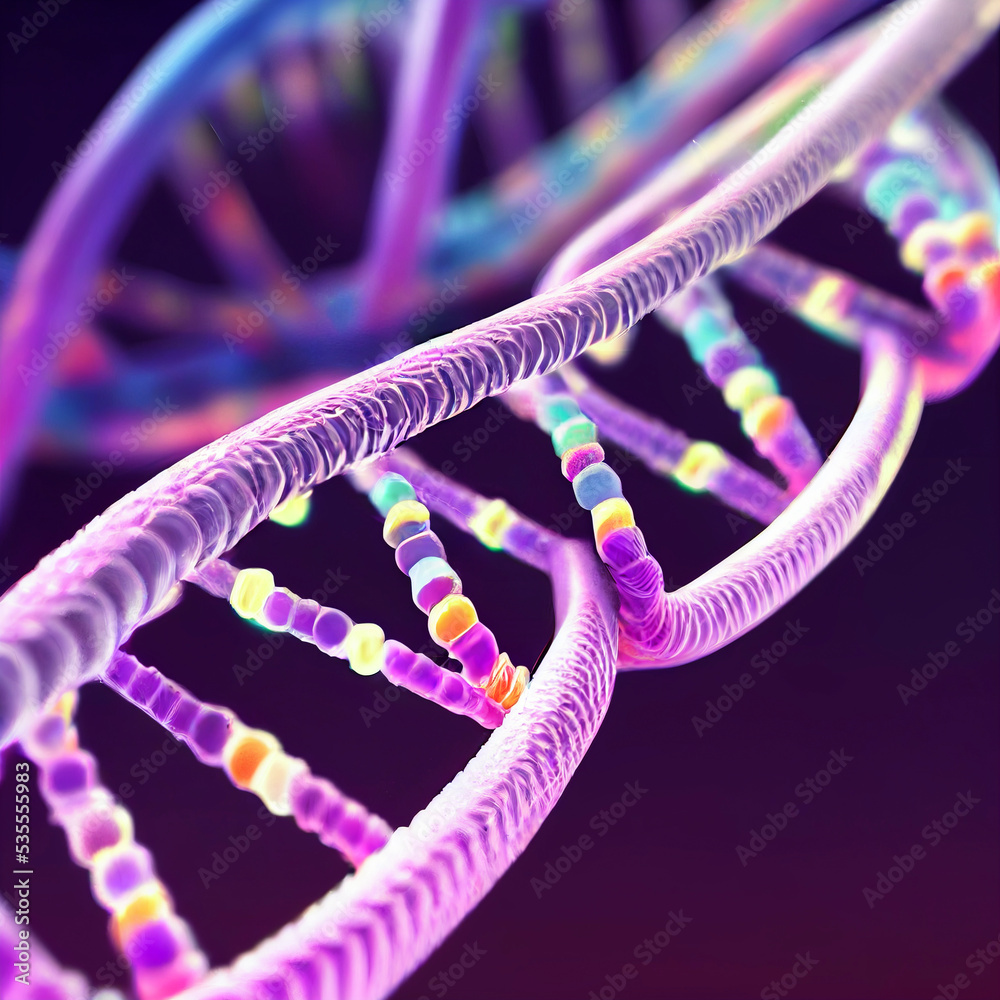 Pastel Colored DNA Double Helix Chromosomes - Beautiful Medical ...