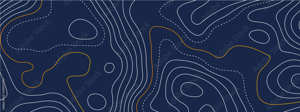 The stylized colorful wavy abstract topographic map contour, lines ...