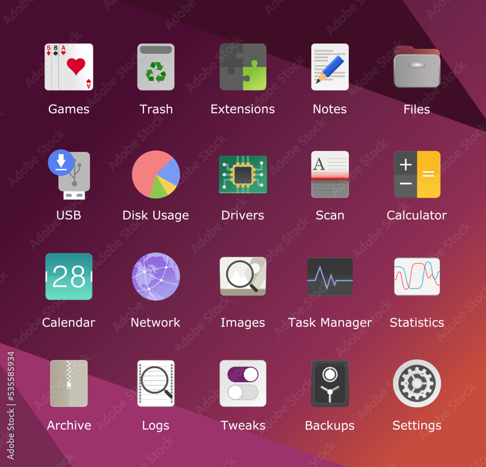 Linux inspired icons for web and mobile applications. LTS version UI ...