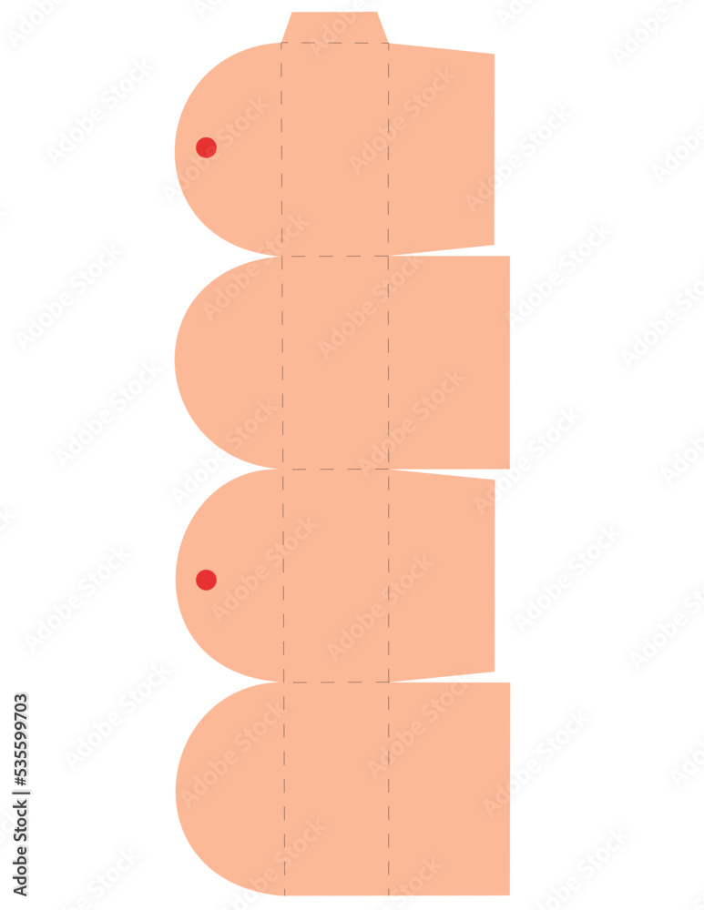 Semi Circle Box Template SVG Vector Stock Vector | Adobe Stock