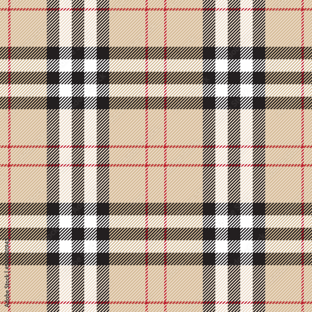 Seamless Burberry plaid pattern. Traditional Scottish fabric ornament ...