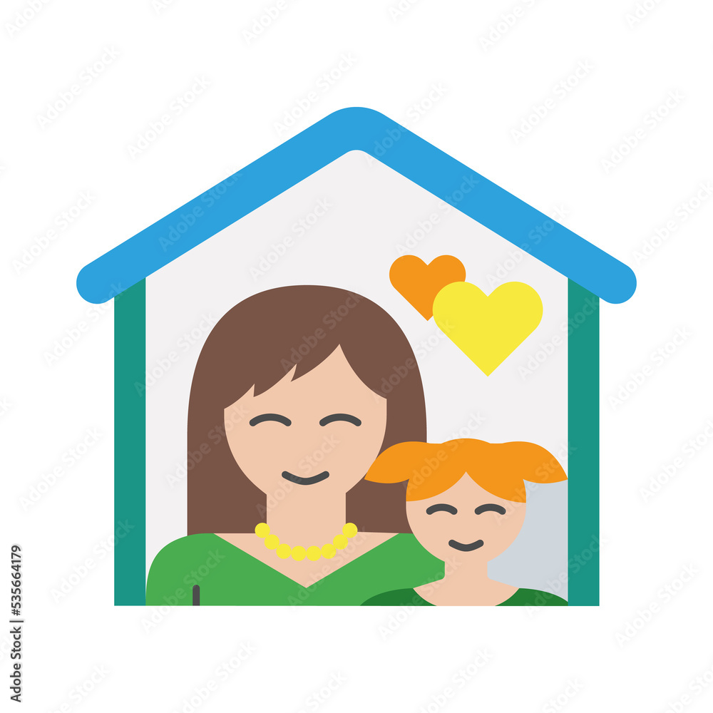 Mother, daughter colored icon. Simple colored element illustration ...