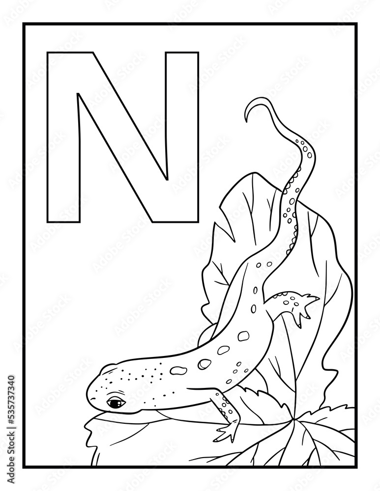 Animal alphabet coloring pages for kids. Outline pages for kids ...