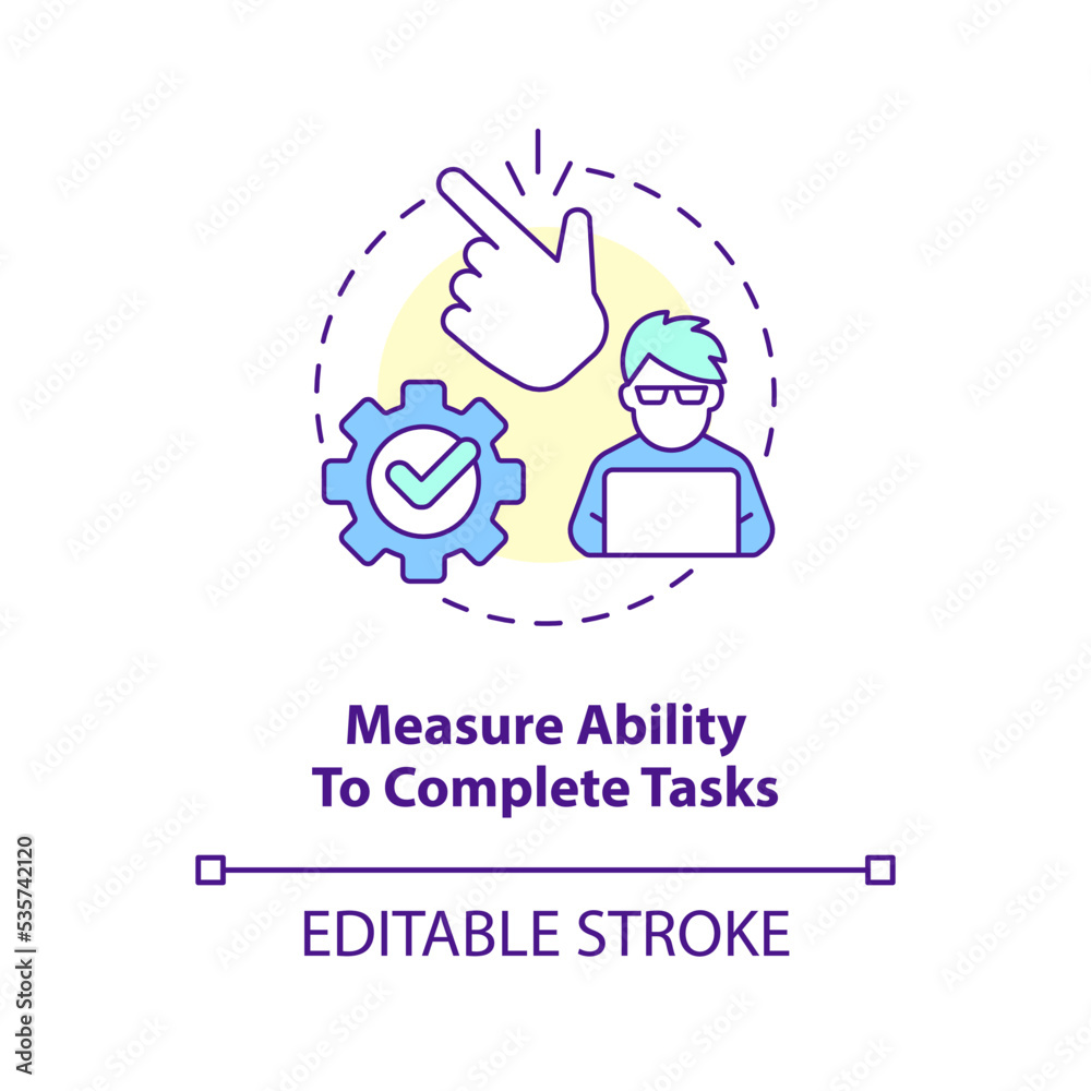 Measure ability to complete tasks concept icon. Efficient design ...