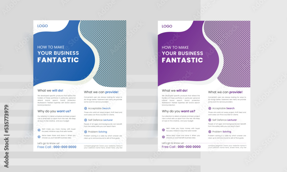 Flier design Template, Minimal Business Flyer templates, Brochure Cover ...