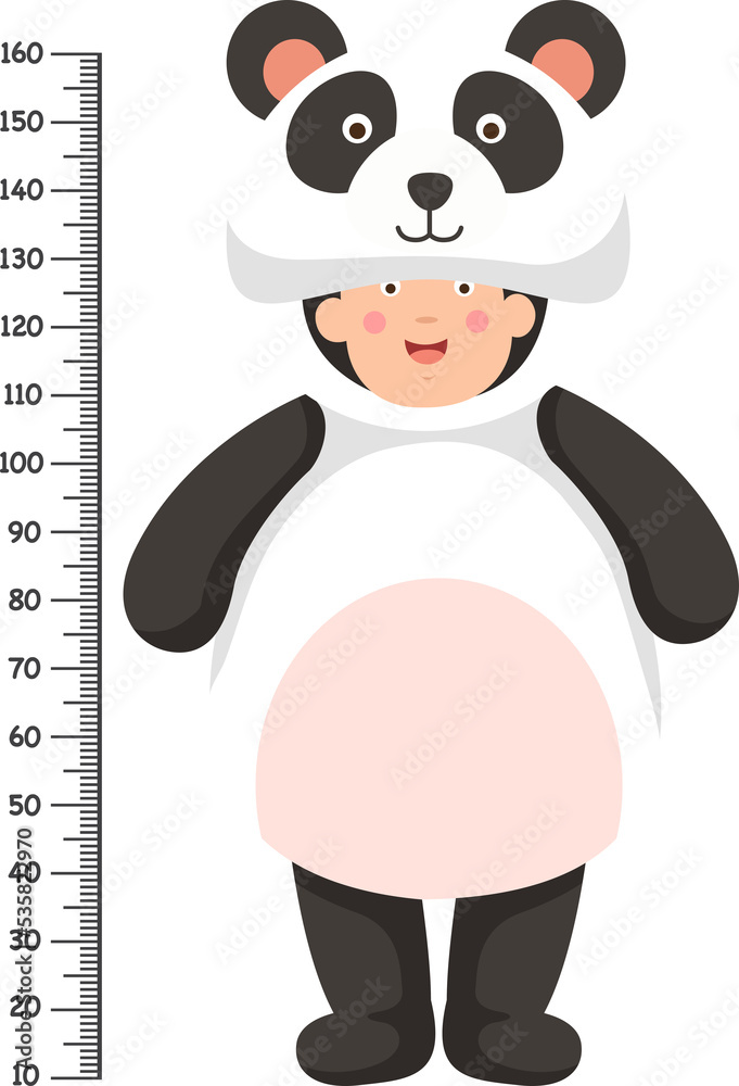 Meter wall with animal cartoon vector illustration Stock Illustration ...