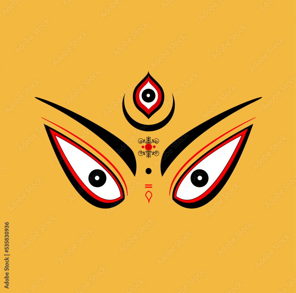 Lord Durga face illustration. Stock Vector | Adobe Stock