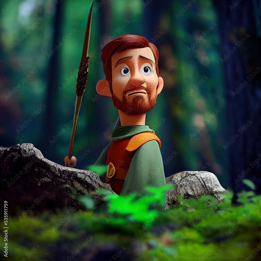 Illustration Stock Legendary heroic outlaw originally depicted in ...