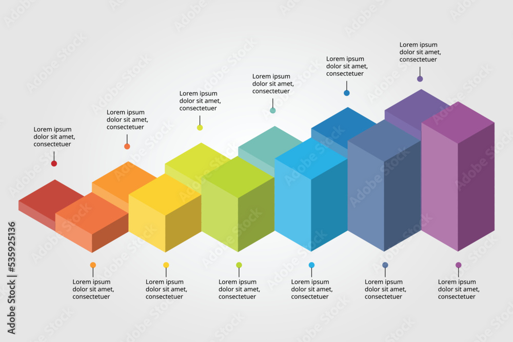 Vector de Stock square chart of 12 month timeline template for ...
