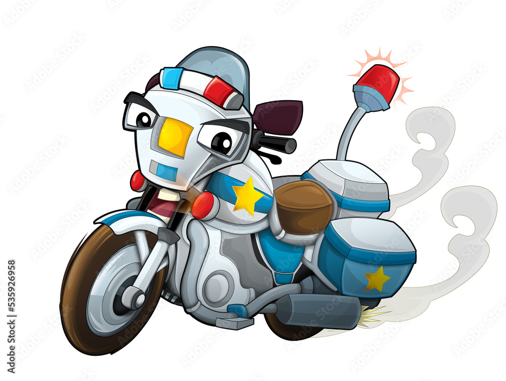 Cartoon motorcycle police isolated illustration Stock Illustration ...
