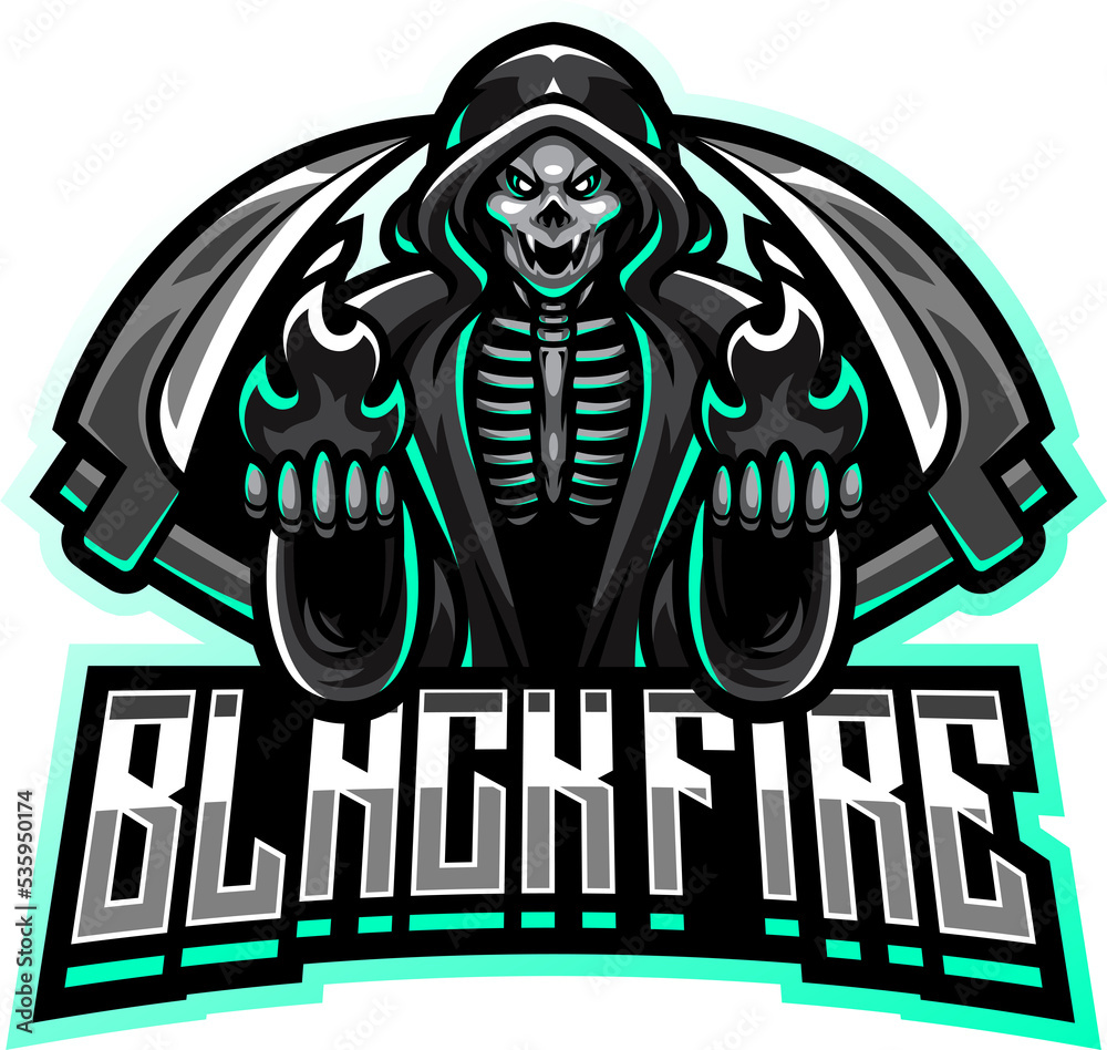 Skull reaper logo mascot Stock Illustration | Adobe Stock