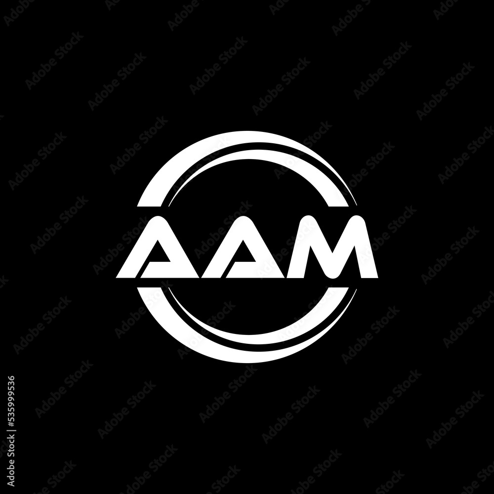 AAM letter logo design with black background in illustrator, vector ...